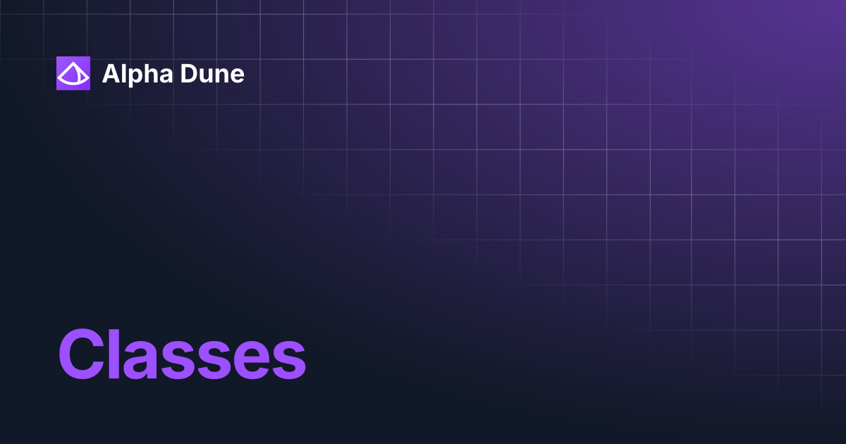 Classes | Alpha Dune
